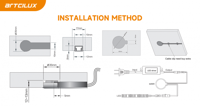 12V / 24V 60W LED Touch Sensor Dimmer Switch Color Suitable Invisible ...