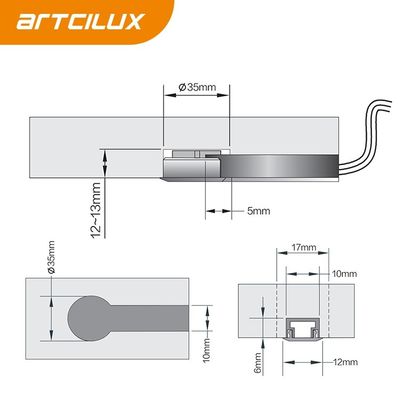12V / 24V 60W LED Touch Sensor Dimmer Switch Color Suitable Invisible ...